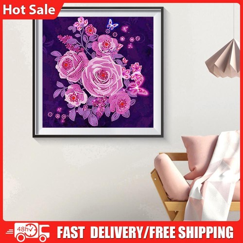 Romantic Rose Butterfly 5D DIY Diamond Painting Special-shaped Partial ...