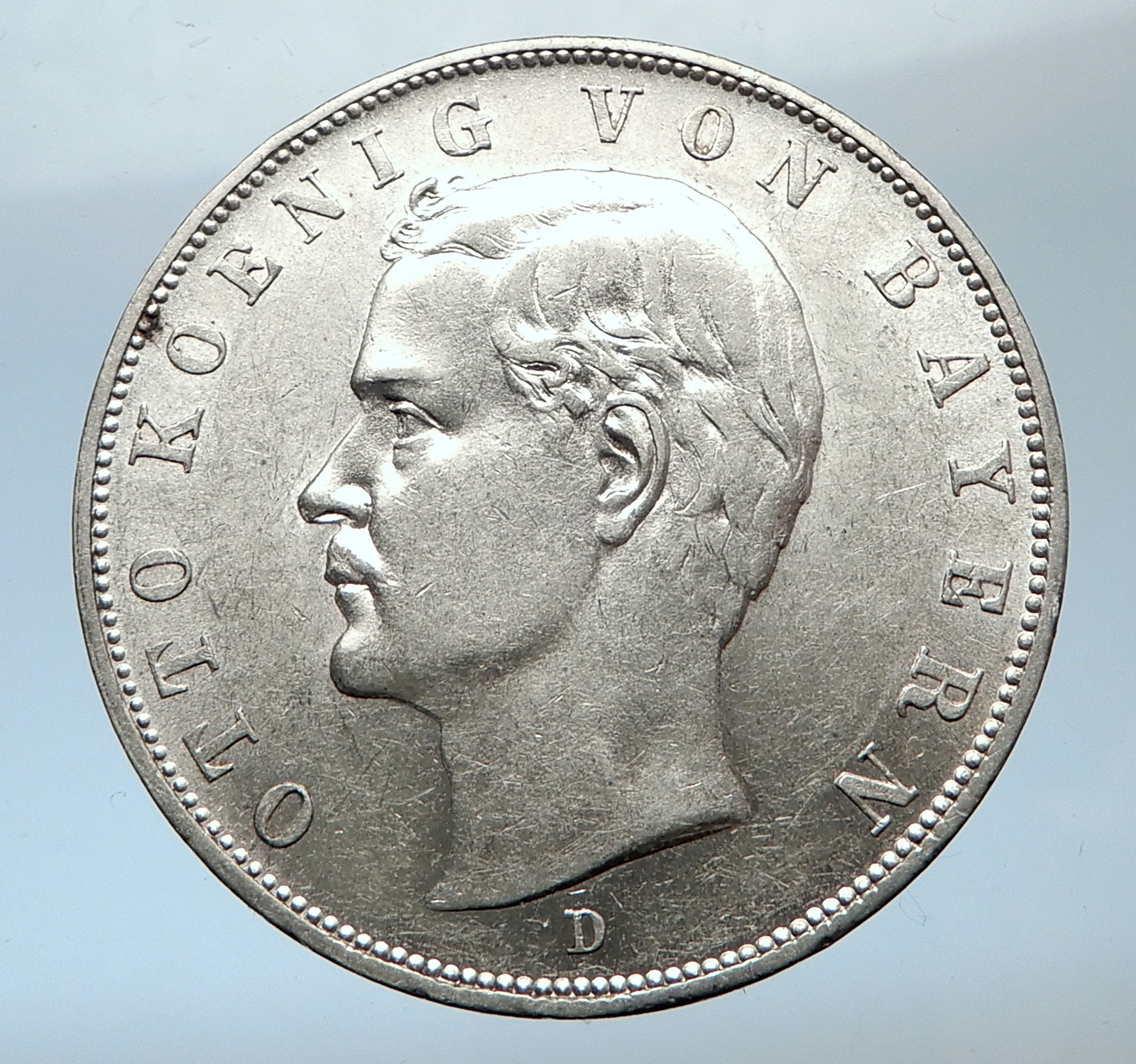 1908 GERMANY Bavaria Ruled by Otto I w Eagle Antique Silver 3 Marks ...