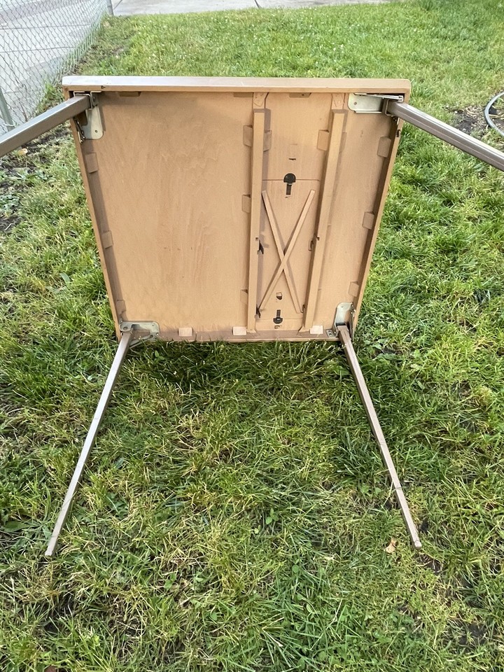 VINTAGE SINGER FOLDING SEWING MACHINE TABLE 32" CARD TABLE for 301 | eBay