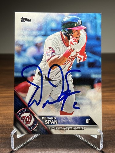 Denard Span Signed Autographed 2016 Topps Baseball Card #272 Nationals ...