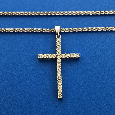 Karizma Spa KA 1772 Italy 925 Sterling Silver Diamond Cross Adjustable ...