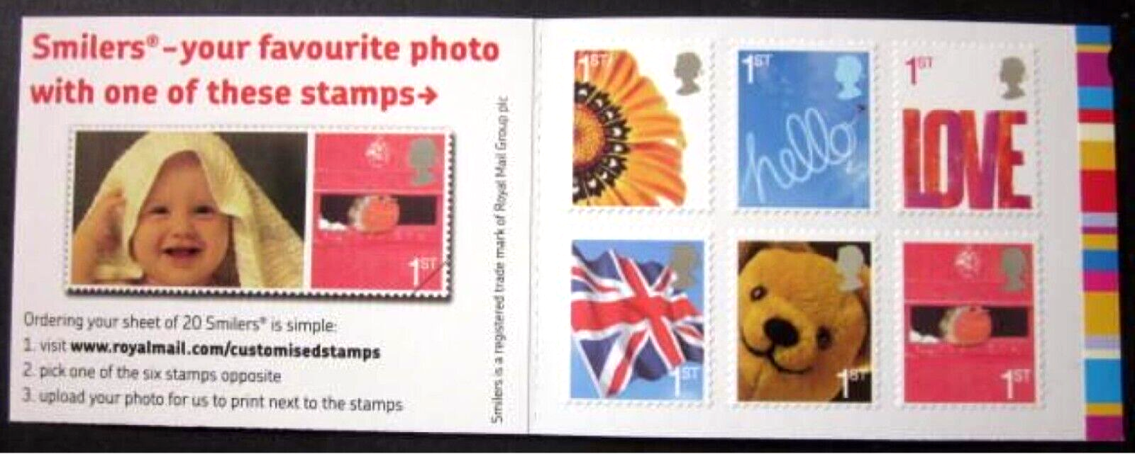2006 ~ SMILERS (1st SERIES) 6 X '1st' CLASS STAMP BOOKLET PANE. '2567a ...