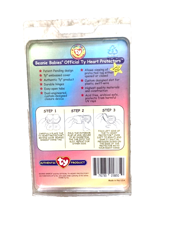 TY BEANIE BABIES OFFICIAL TY HEART TAG PROTECTORS 10 COUNT NEW IN ...