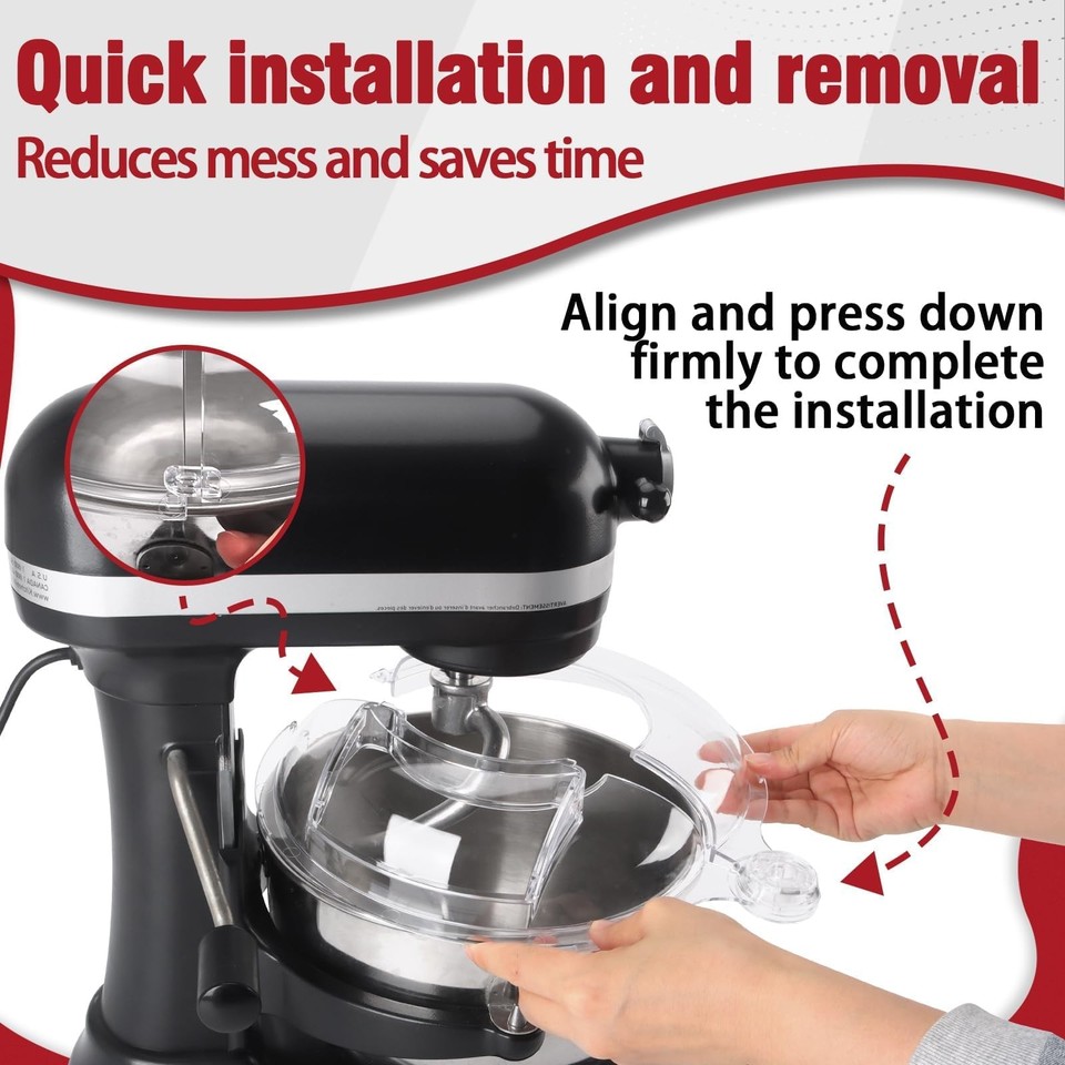 Pouring Shield for Kitchen aid Bowl Lift 6-7 Qt Stand Mixer Stainless ...