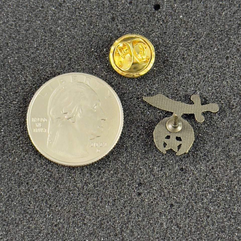 Vtg Shriners Scimitar Crescent Red Ruby Stone Member Masonic Pin ...