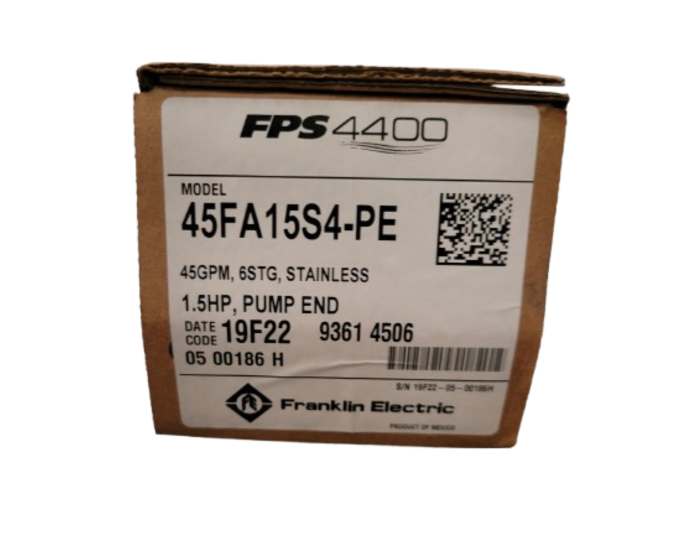Franklin Electric 45 GPM 1.5 HP 4" FPS 4400 Submersible Well Pump End ...