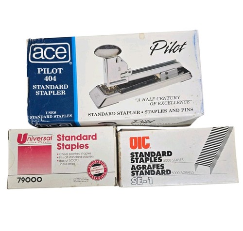 VINTAGE Stapler-Tacker by ACE Fastener Corp Pilot No 404 ORIGNAL BOX W ...