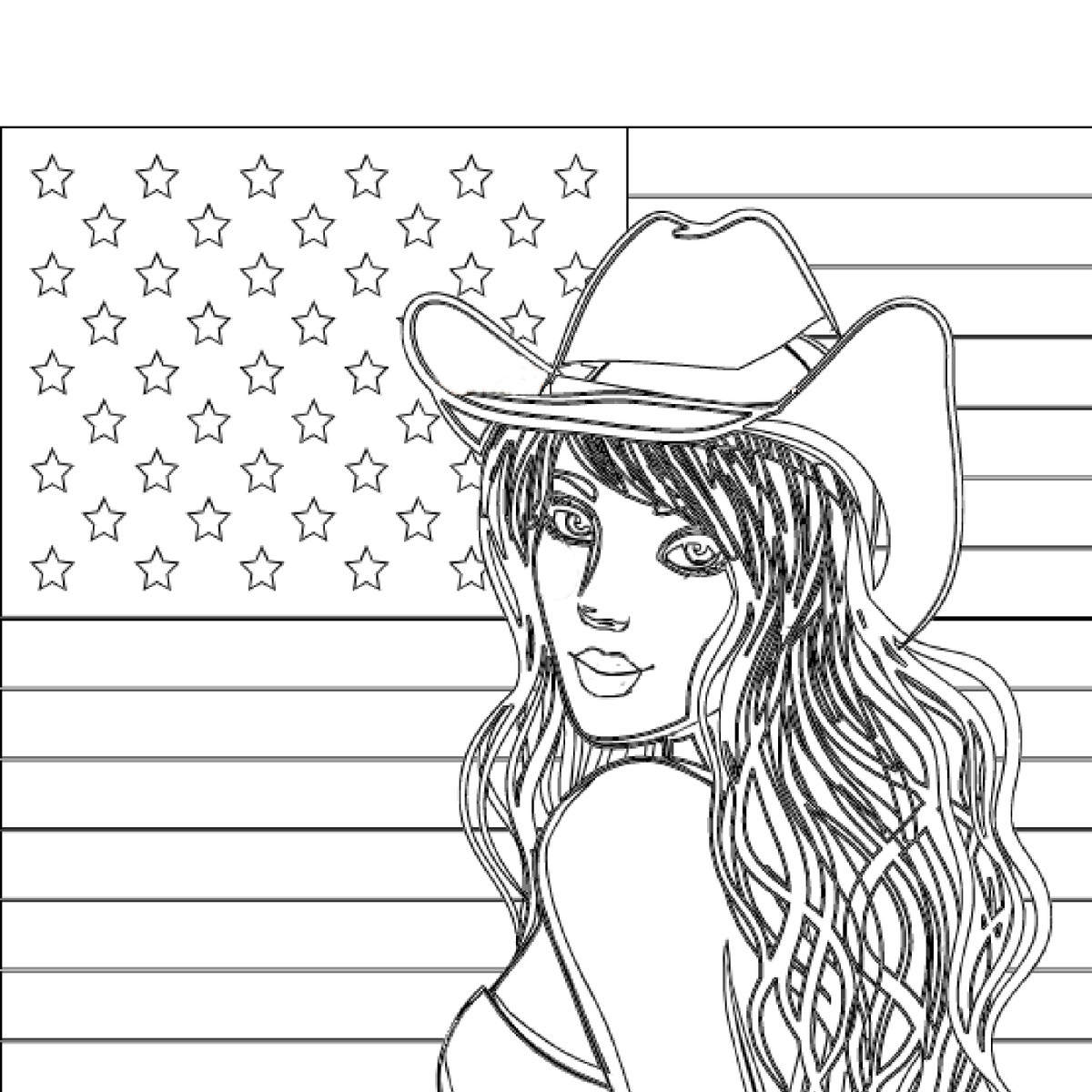 Country Girl Coloring Pages
