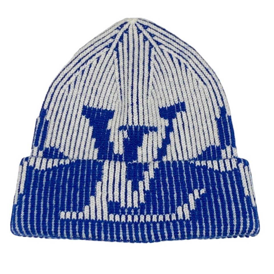 LOUIS VUITTON LV M78001 Beanie Rib Flower Knit Cap Hat Giant Pattern ...