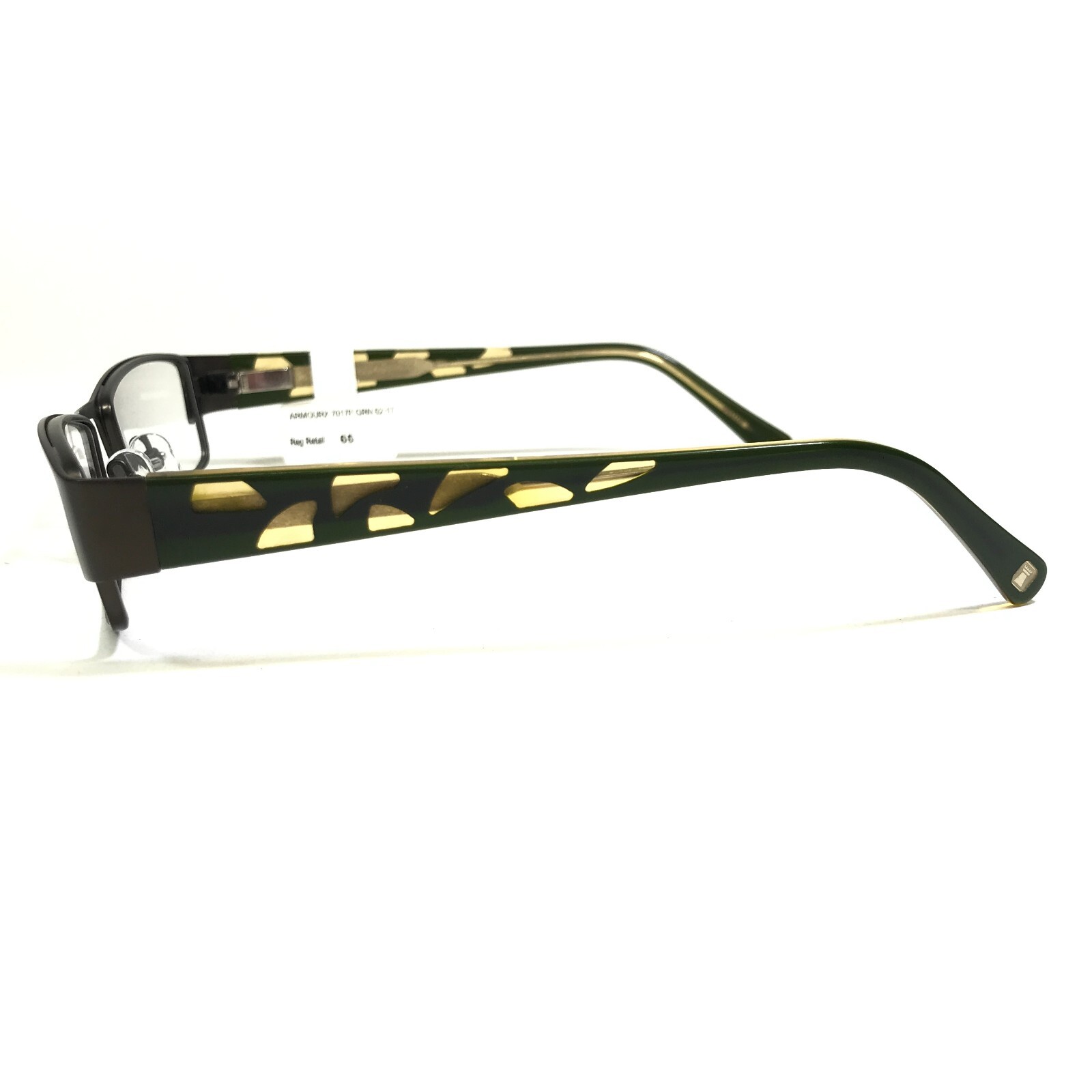 Armourx Safety Eyeglasses Frames 7017 GRN Green Brown Gold Z87-2 52-17 ...