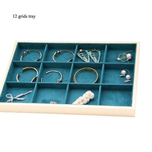 Velvet Necklace Ring Earring Holder Jewelry Tray Display Organizer ...