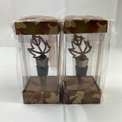Fashioncraft Copper Thanksgiving Autumn Fall Leaf Wine Bottle Stopper ...