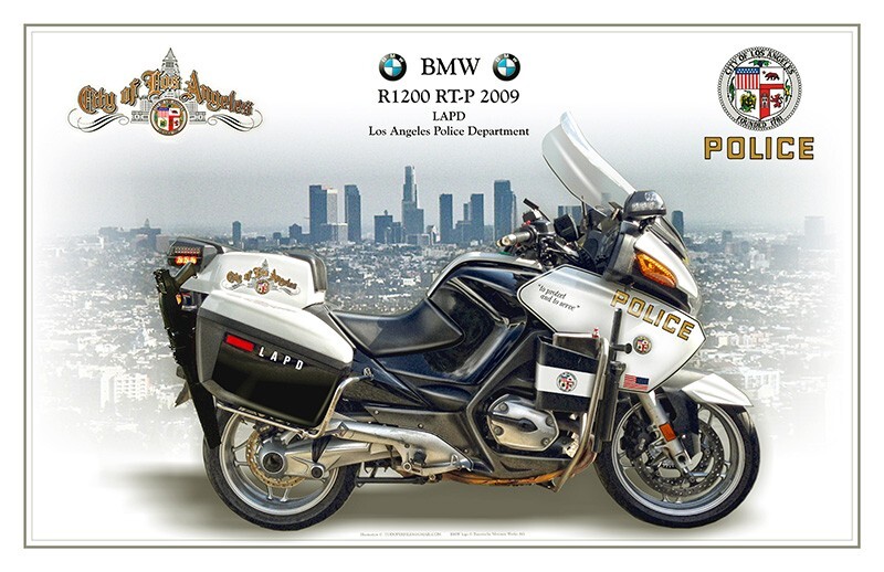 BMW LAPD los Angeles Police Department - Motorcycle POSTER Profile | eBay