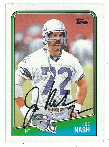Autographed JOE NASH Seattle Seahawks 1988 Topps Card #41 w/COA | eBay
