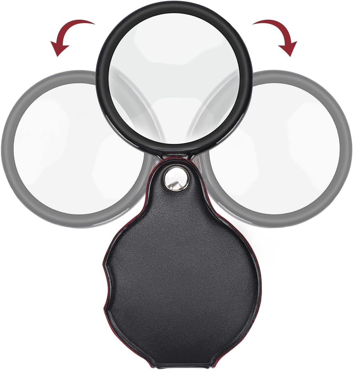 10X Small Magnifying Glass 2/4 PCS Mini Pocket Magnifier Folding ...