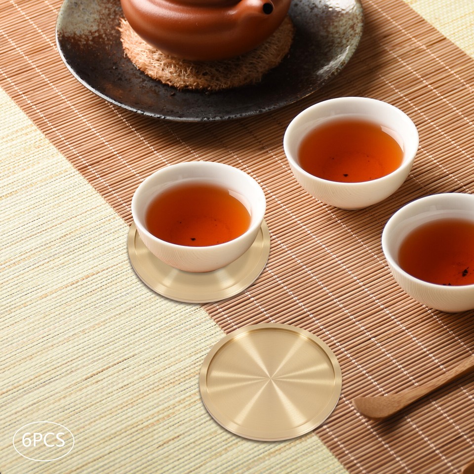 Premium Brass Coaster Bar Meeting Room Non-slip Coaster Drink Cap Mat ...