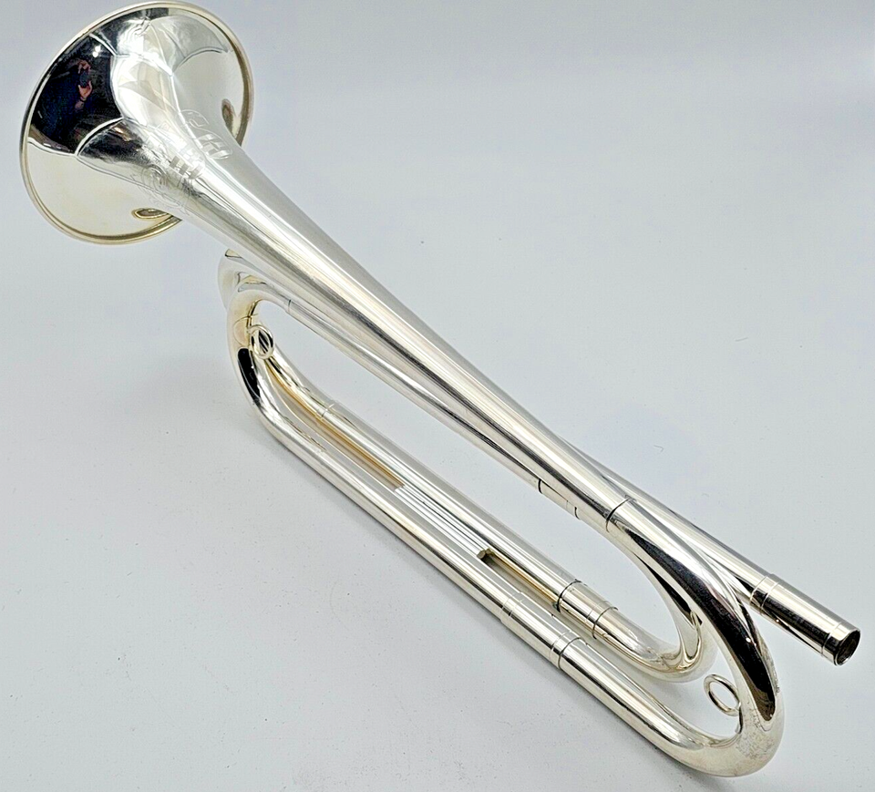 CUSTOM ENGRAVED "USA" Regiment Bugle-NICKEL-Key of G/F- Padded Case ...