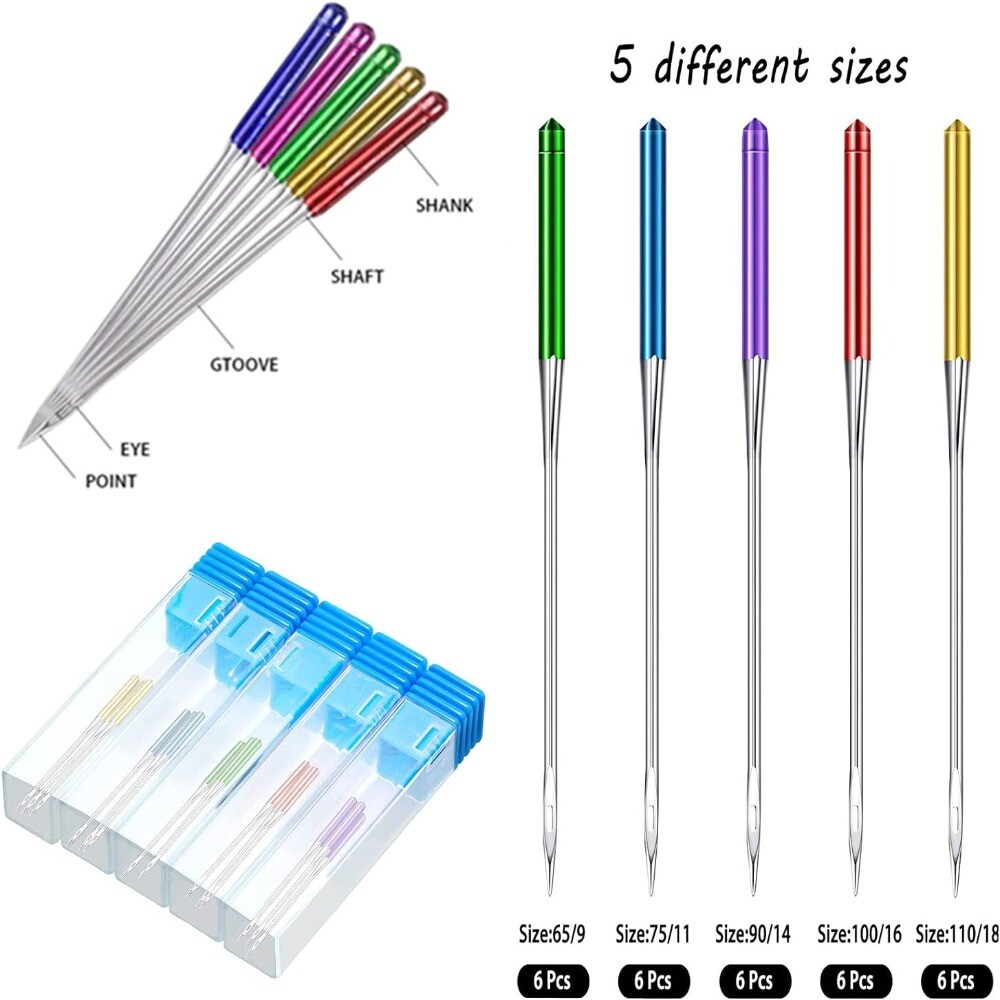 5 Colors Sewing Machine Needle Ordinary Needle Elastic Fabric Universal ...