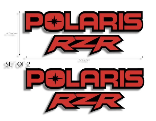 2 pack Polaris RZR decals stickers graphics Replacement 12” x 4.5” | eBay
