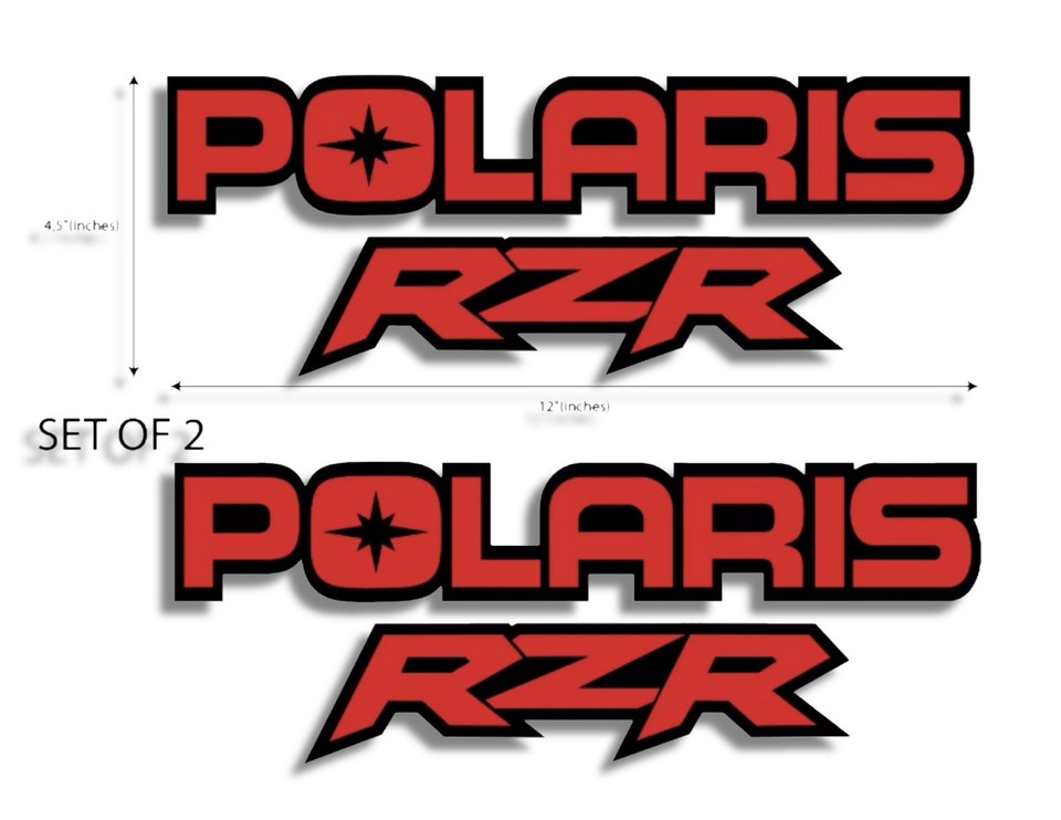 2 pack Polaris RZR decals stickers graphics Replacement 12” x 4.5” | eBay