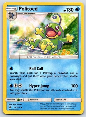 Politoed (Holo) SM - Guardians Rising 25/145 Pokemon Card NM | eBay