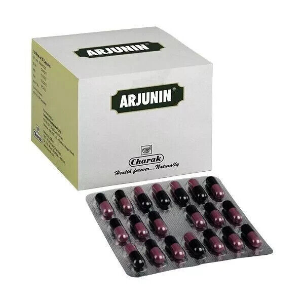 Charak Arjunin Capsules 20 Caps x 5 Strips Herbal Ayurvedic Heart ...