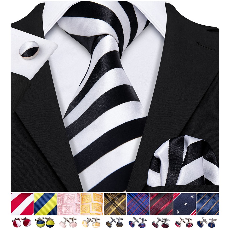 Classic Mens Tie Sky Blue Plain Necktie Square Hanky Cufflink Set ...