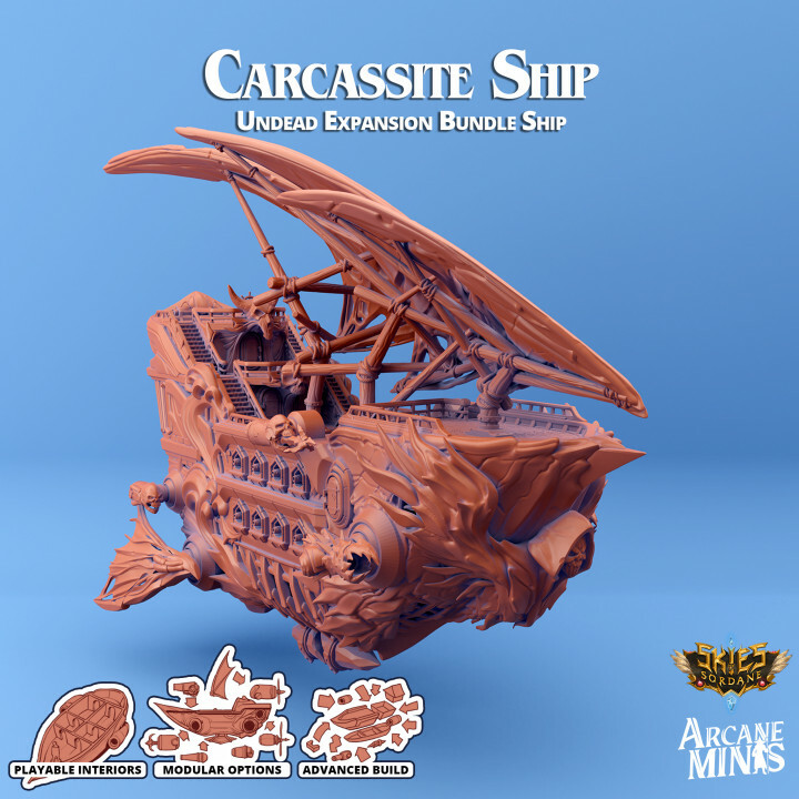 Skies of Sordane Carcassite Undead Ship D&D Dungeons Dragons Airship ...