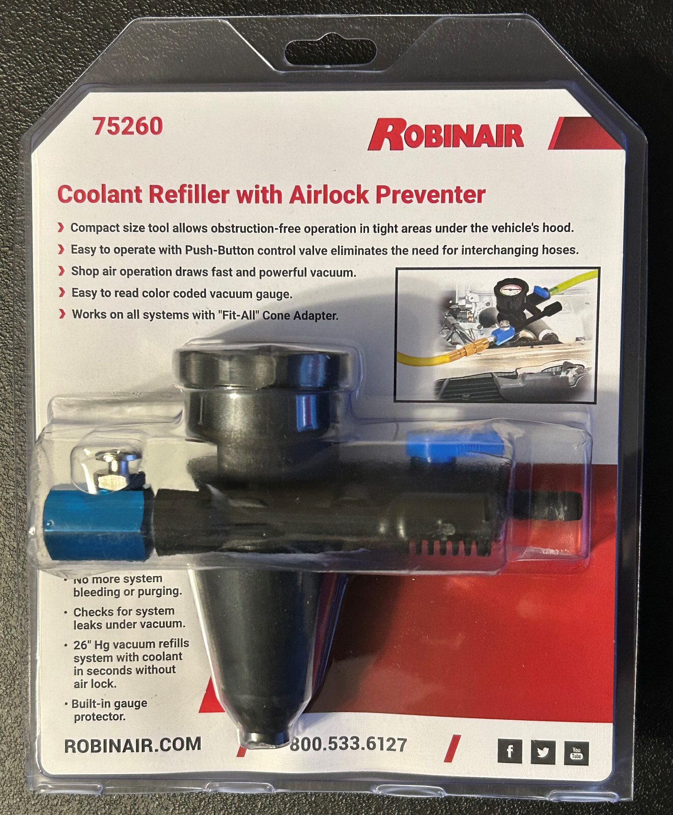 Robinair 75260 Coolant Refiller With Air Lock Preventer for sale online ...