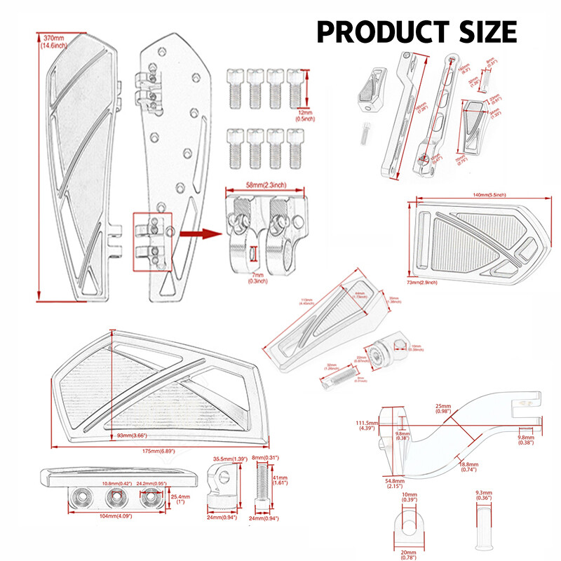 Floorboards Footpeg Brake Toe Heel Shift Peg Lever For Harley Touring ...