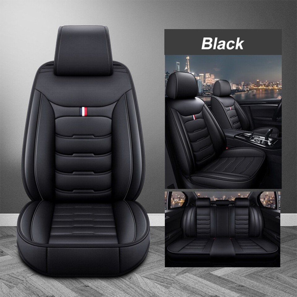 Car Seat Cover PU Leather Front Seat Cover Rear Split Bench Seat Cover ...