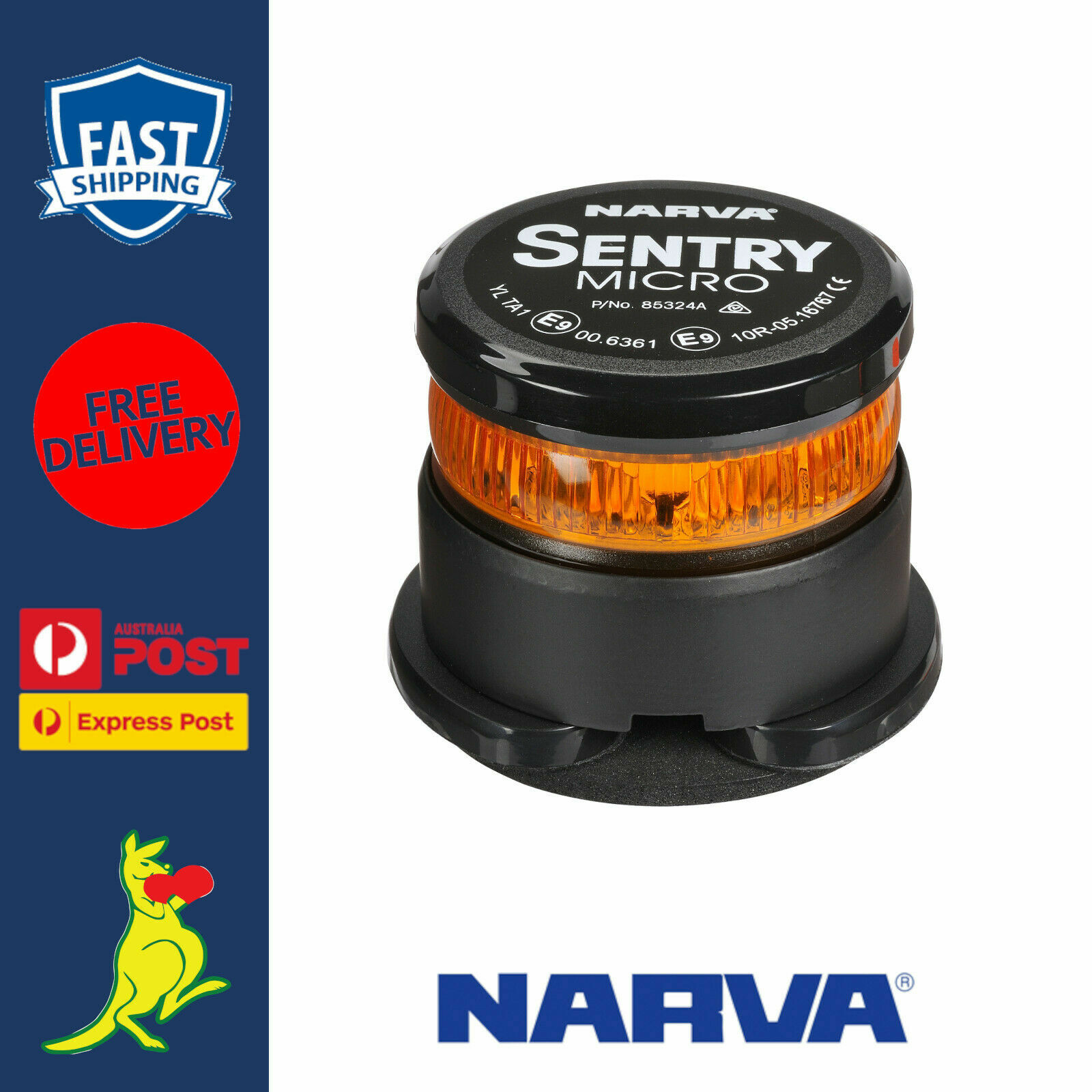 Narva LED Beacon Magnetic Class 1 Beacon Rechargeable LED Beacon Amber ...