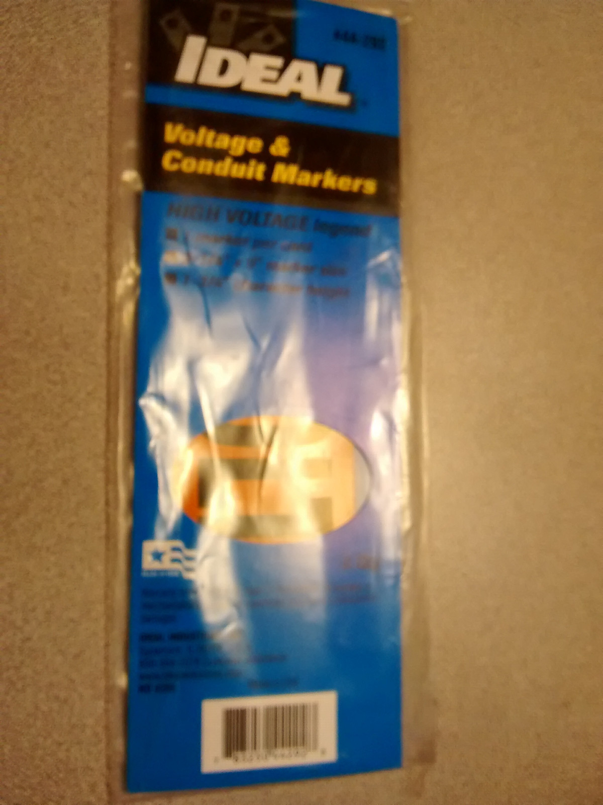 New pack of 5 Ideal Electrical 44-292 "HIGH VOLTAGE" Orange marker card ...