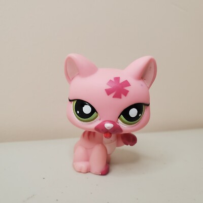 Littlest Pet Shop LPS #1846 KITTY CAT Licking Paw Hasbro Olive Green ...