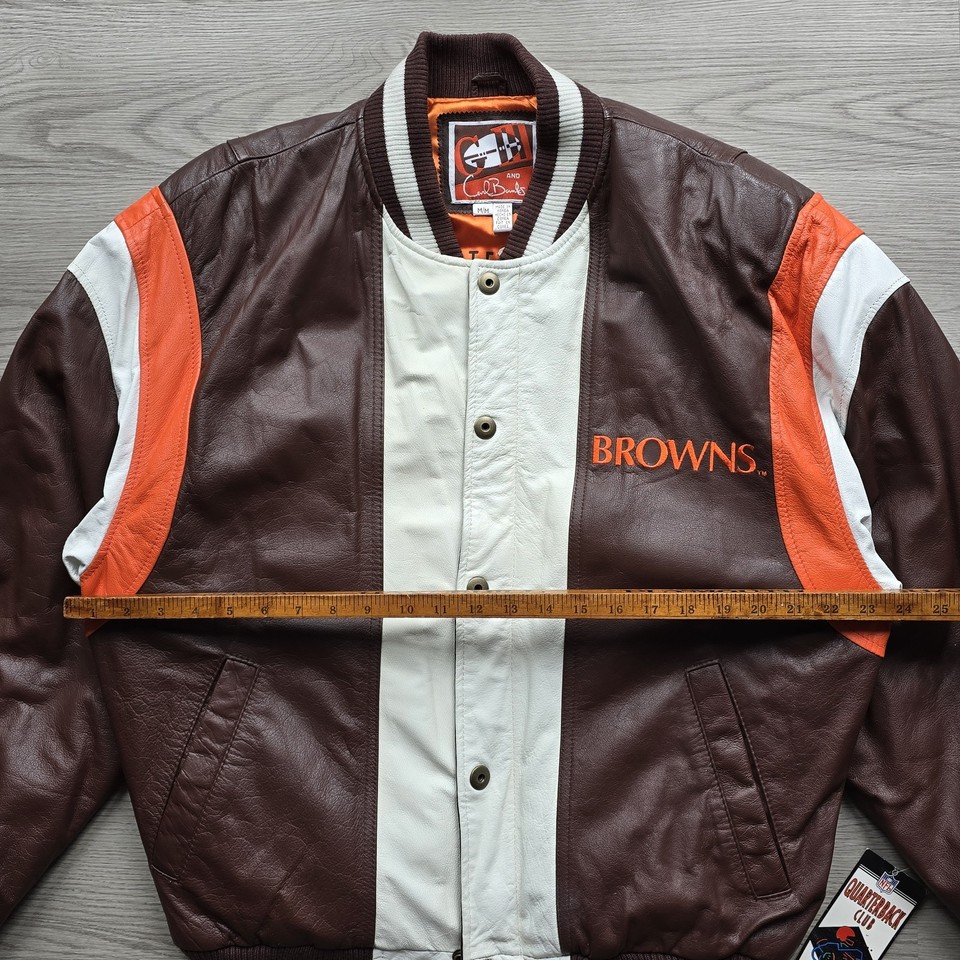 VTG Cleveland Browns G-III Carl Banks Quarterback Club Leather Jacket ...