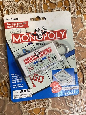 1998 Hasbro Basic Fun Monopoly Keychain New on Card | eBay