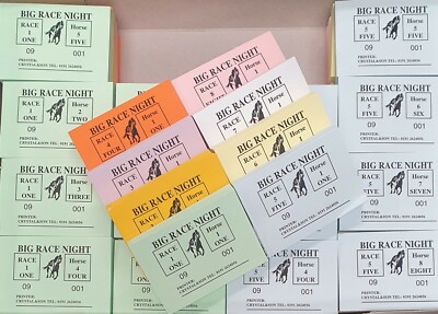 RACE NIGHT BETTING TICKETS 50 TICKETS 8 HORSES 8 RACES | eBay UK
