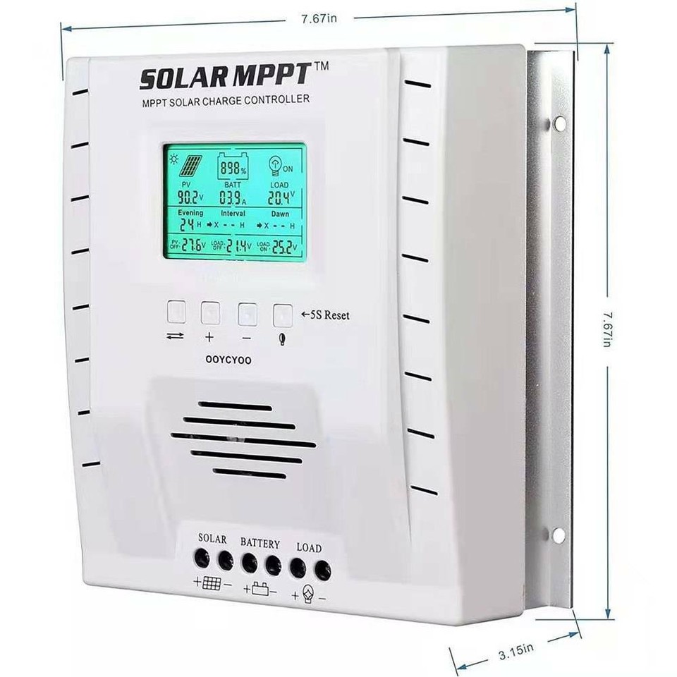 100A 80A 60A-20A MPPT Solar Panel Regulator Charge Controller 12V/24V ...