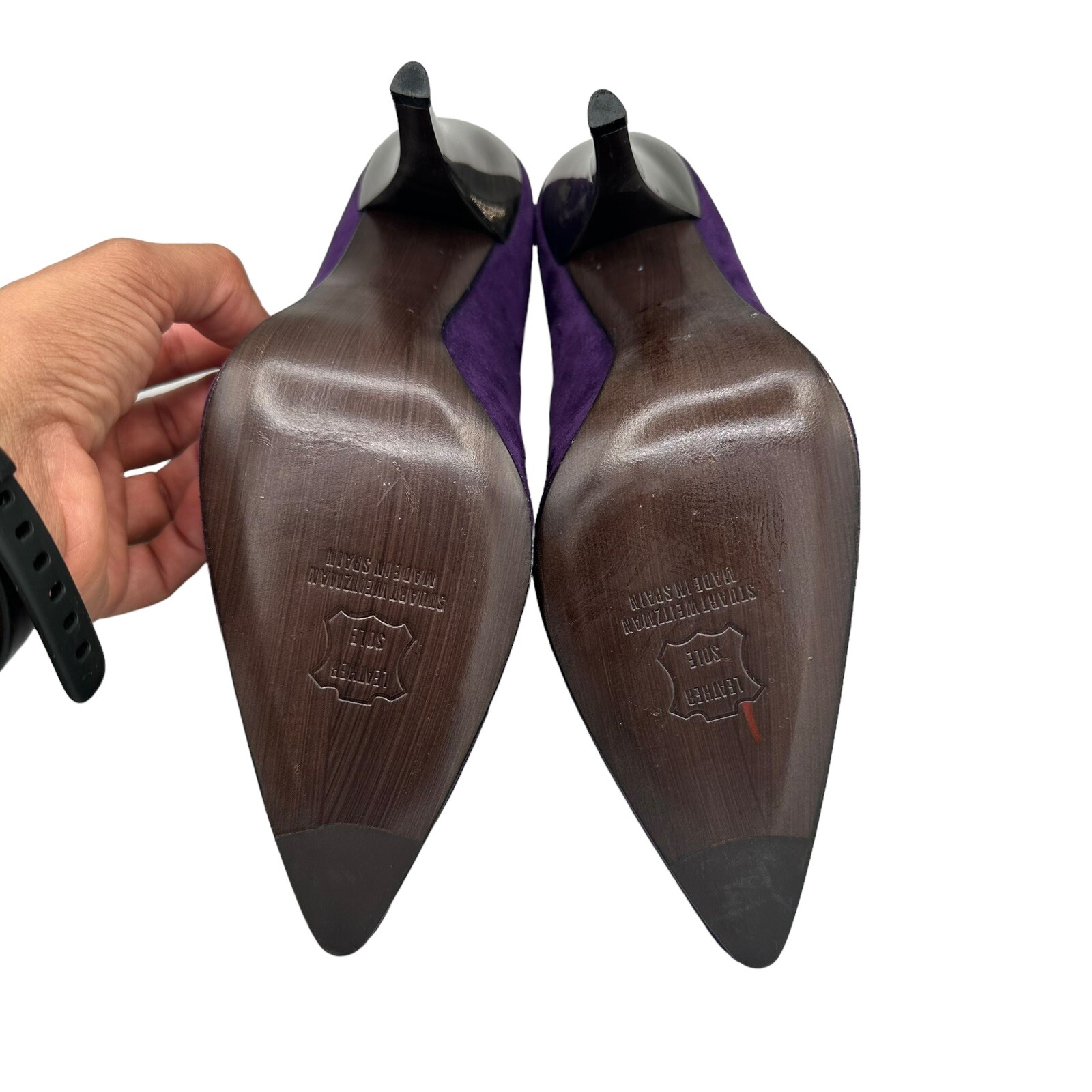 Stuart Weitzman Purple Suede Timeless Pointed Toes Pumps Heels Shoes 6M ...