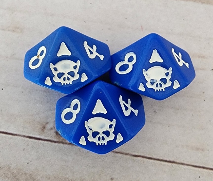 3 Replacement Blue Alliance Dice For World of Warcraft Miniatures Game ...