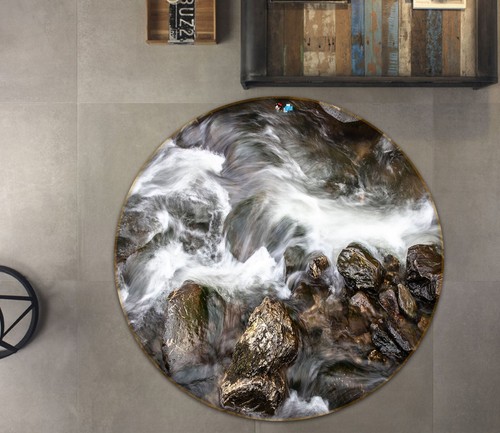 3D River Rocks O1420 Game Rug Mat Round Elegant Photo Carpet Mat Eve ...