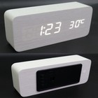 Wooden Wood Digital USB Modern LED Desk Alarm Clock Calendar Timer ...