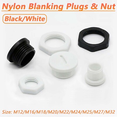 Plastic Nylon Male Blanking Plug with Hex Nut Waterproof Seal M12/M16 ...