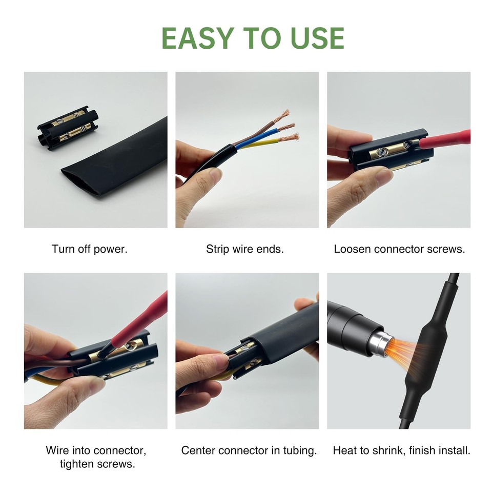 Underground Wire Splice Kit, Direct Burial Dual Rated Butt Splice 1 Set UF Ca... | eBay