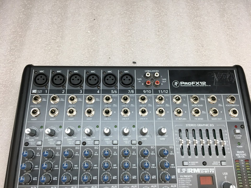 Mackie Pro FX12 Professional Mic-Line Mixer with FX board power USB ...