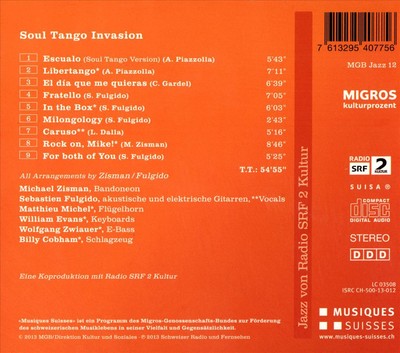 MICHAEL ZISMAN/SEBASTIEN FULGIDO - SOUL TANGO INVASION [DIGIPAK] NEW CD ...