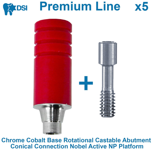 5x Dental Fixture UCLA Castable Adapter Head Chrome Non-Hex Nobel Active NP | eBay