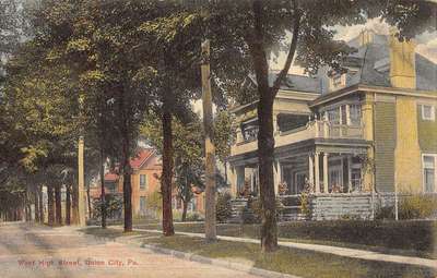 Union City Pennsylvania West High Street Scene Antique Postcard K51376 ...