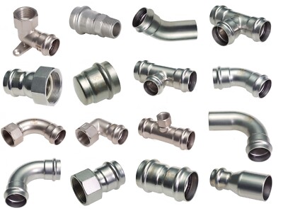 Pressfitting Edelstahl V Kontur Profil Trinkwasser DVGW Fittinge 15 18 ...