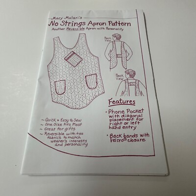 Mary Mulari Sewing Pattern No Strings Apron Reversible 2005 | eBay